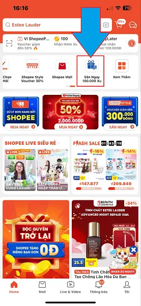 Cách vào thử thách Shopee, link thử thách Shopee