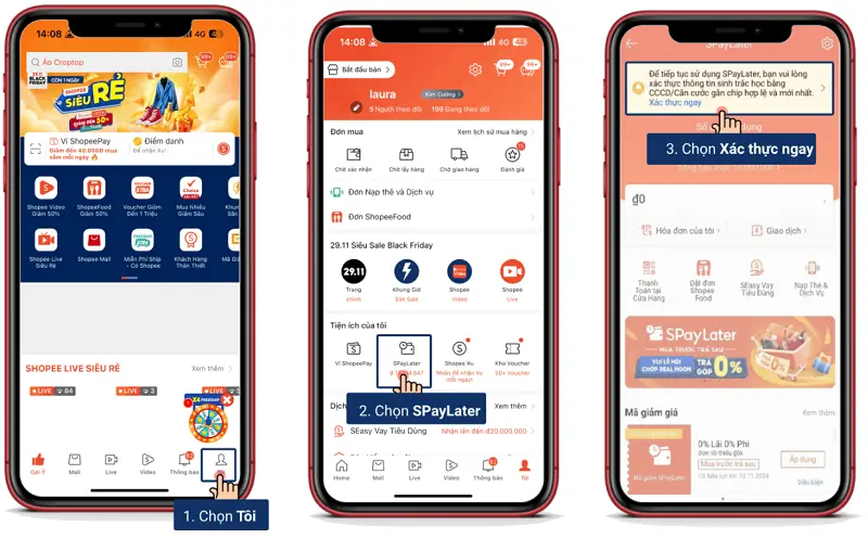 Cách xác thực SPayLater bằng CCCD gắn Chip